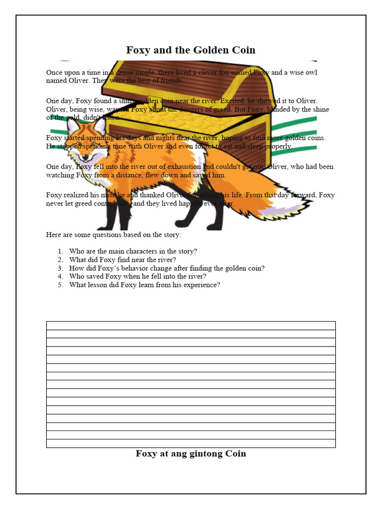 Foxy and The Golden Coin | PDF