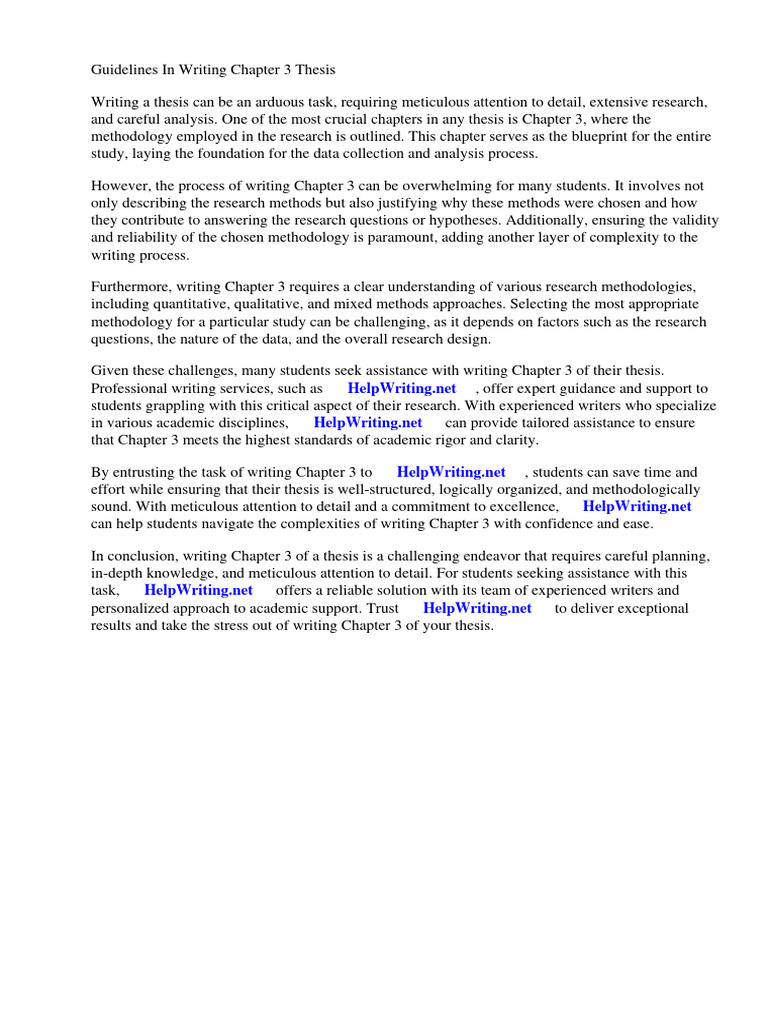 Guidelines in Writing Chapter 3 Thesis | PDF | Career & Growth