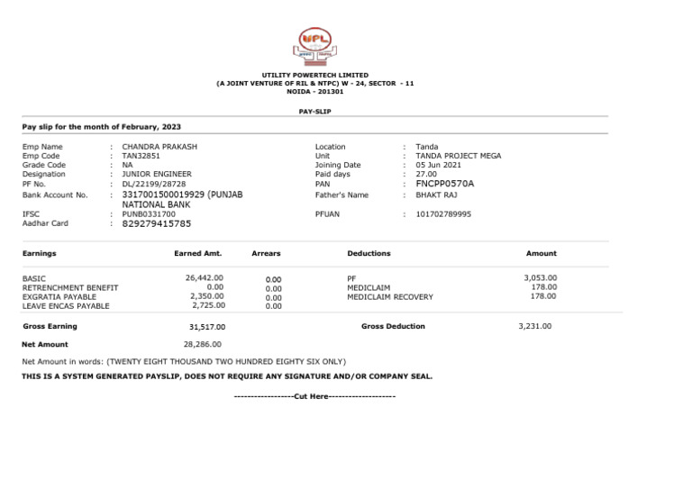 Pay Slip Feb 2024 | PDF