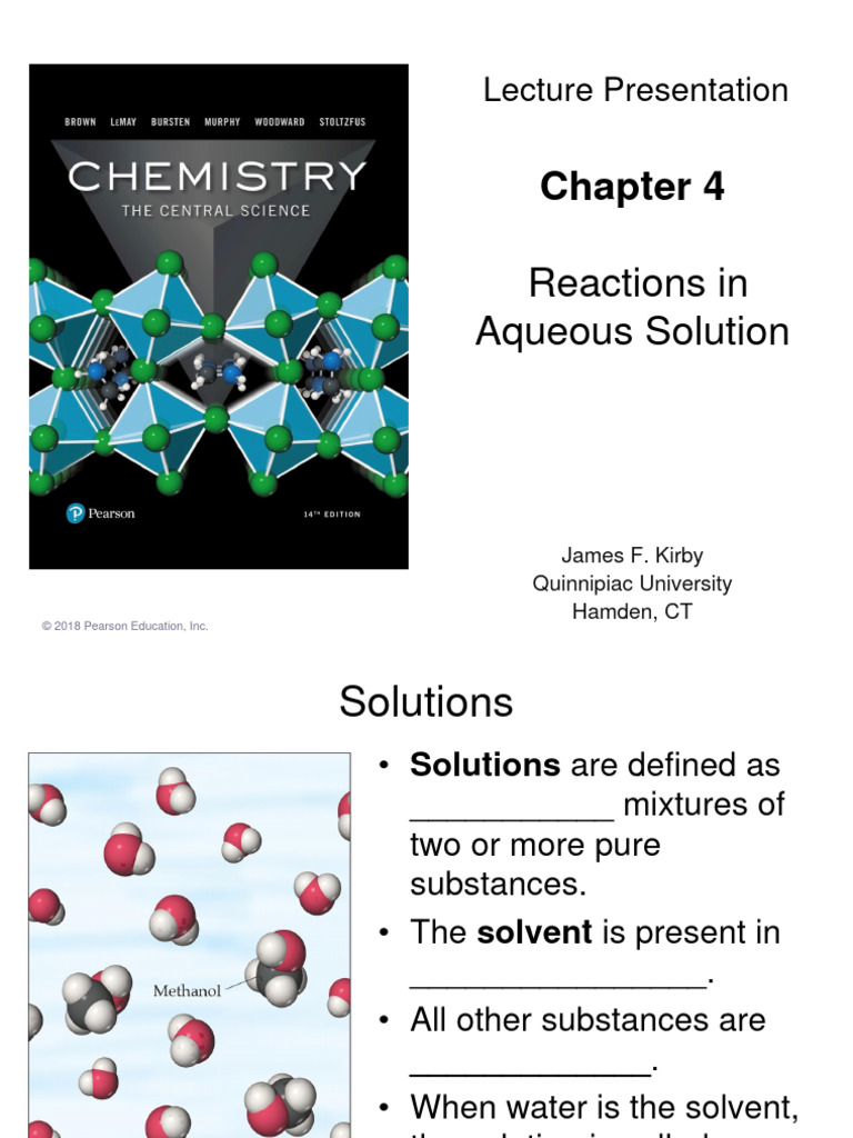 BLB - 14e - Ch04 - Lecture - 학생 | PDF | Aqueous Solution | Dissociation (Chemistry)