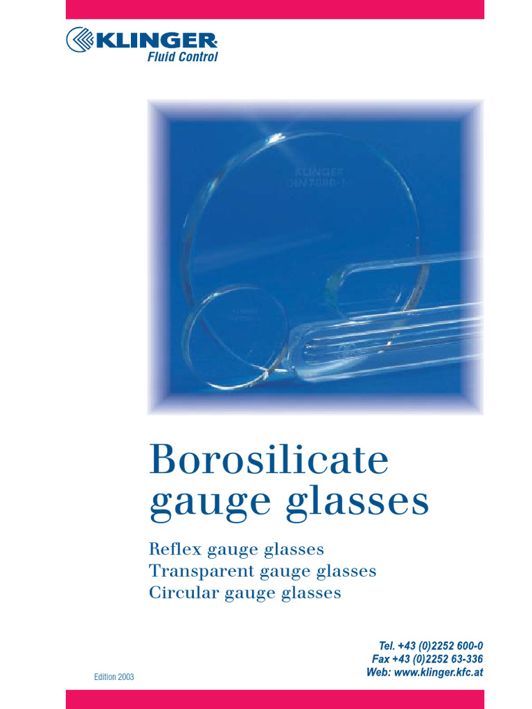 KLINGER Gauge Glasses Overview | PDF | Glasses | Thermal Expansion