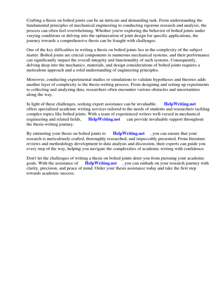 Bolted Joint Thesis Pdf