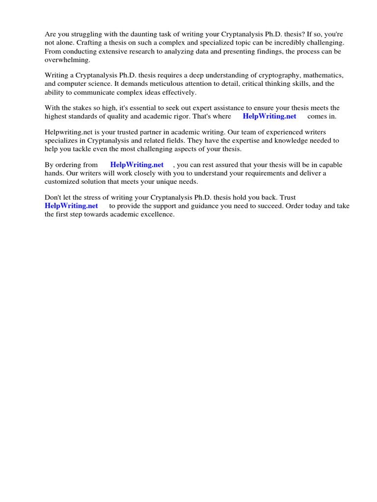 Cryptanalysis PHD Thesis | PDF | Teaching Methods & Materials