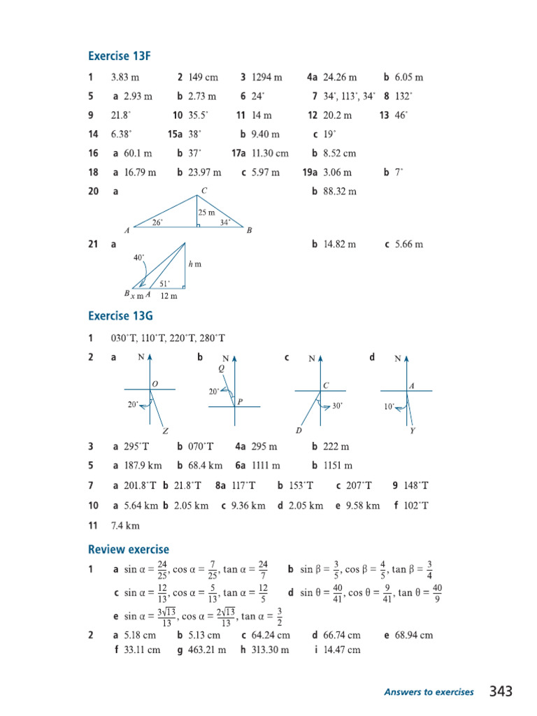 Trigonometry Problem Solving ANSWERS | PDF