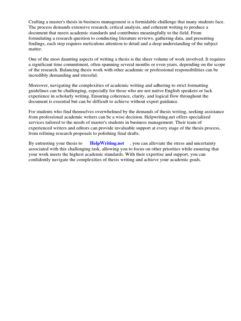 Master Thesis Business Management | PDF