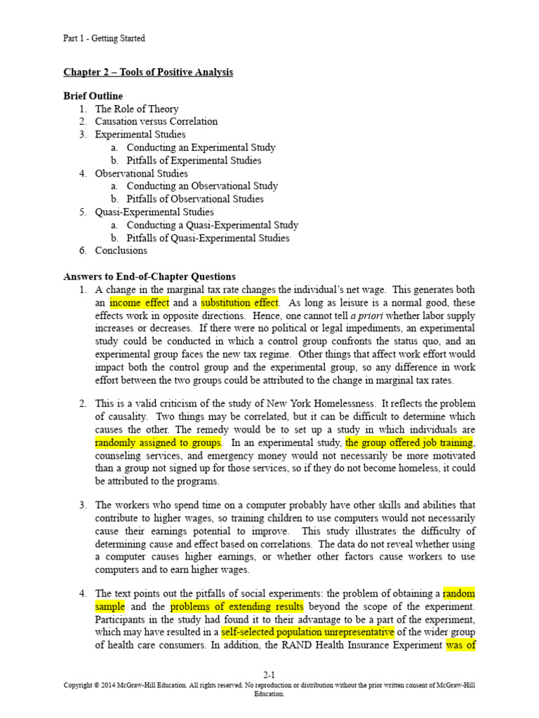 Chapter 2 - Tools of Positive Analysis Brief Outline: Part 1 - Getting Started | PDF | Taxes ...