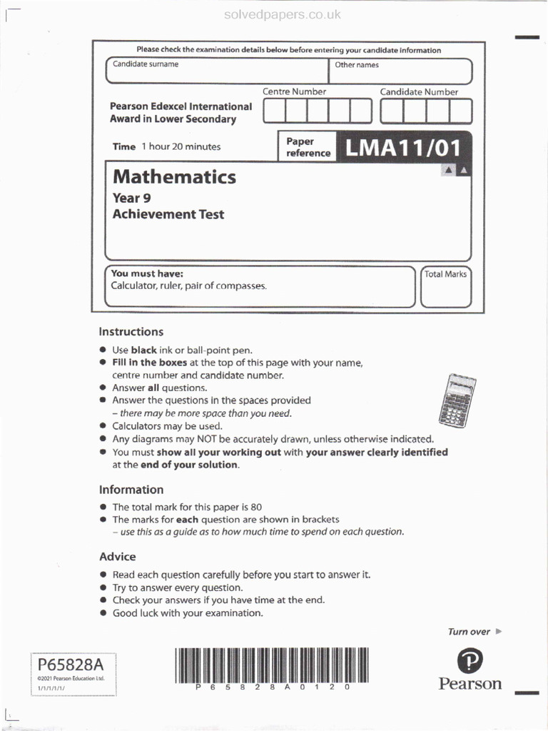 Math Year 9 June 2021 | PDF