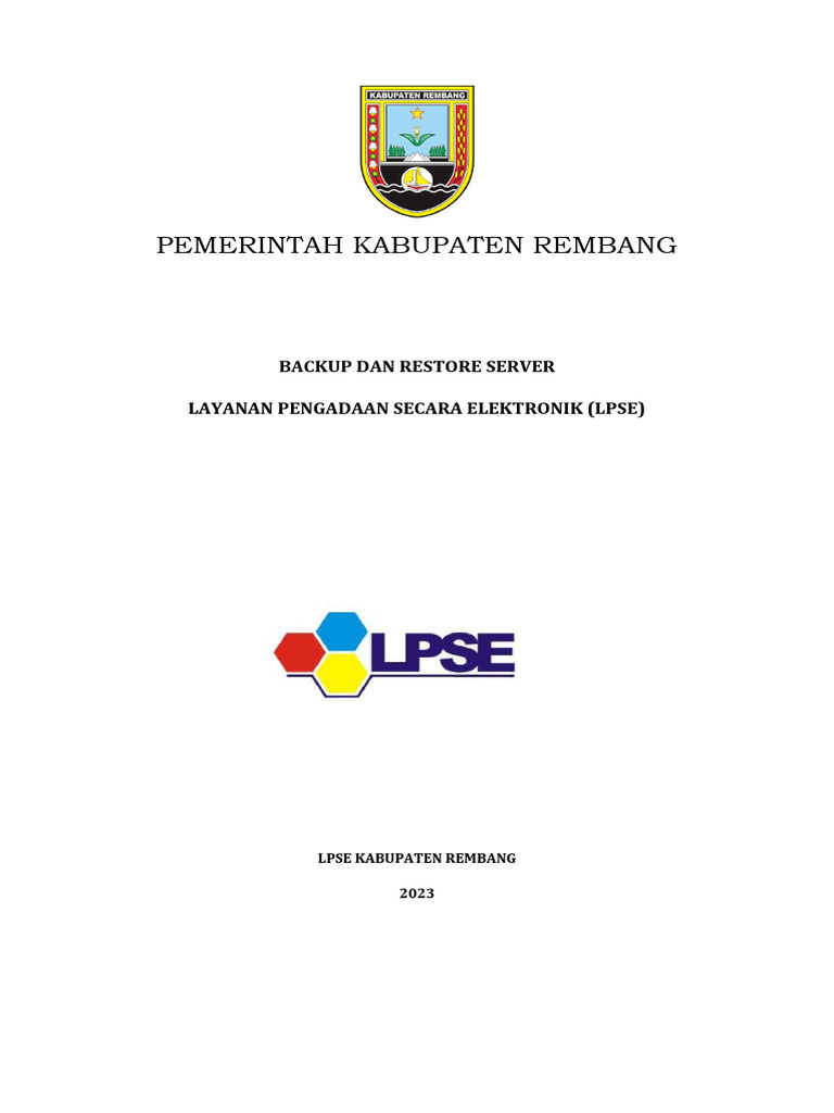 Prosedur Backup dan Restore LPSE Rembang | PDF