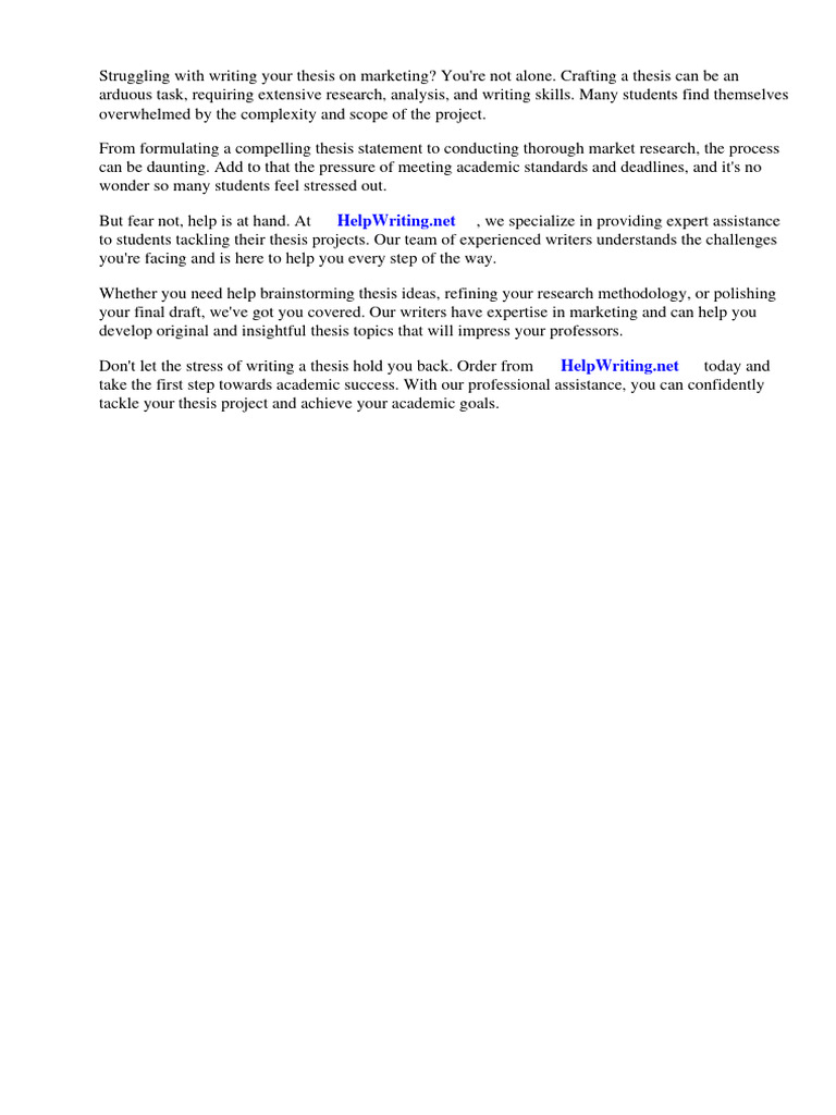 Thesis Ideas Marketing | PDF