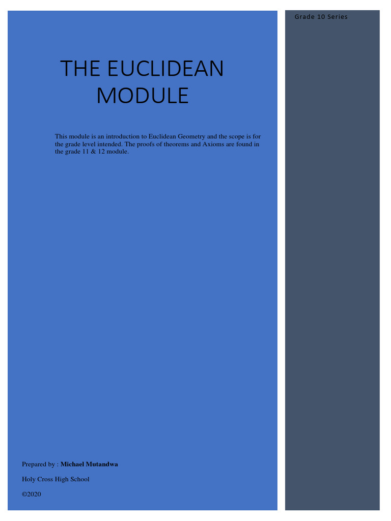 Euclidean Geometry Module Grade 10 | PDF | Circle | Perpendicular