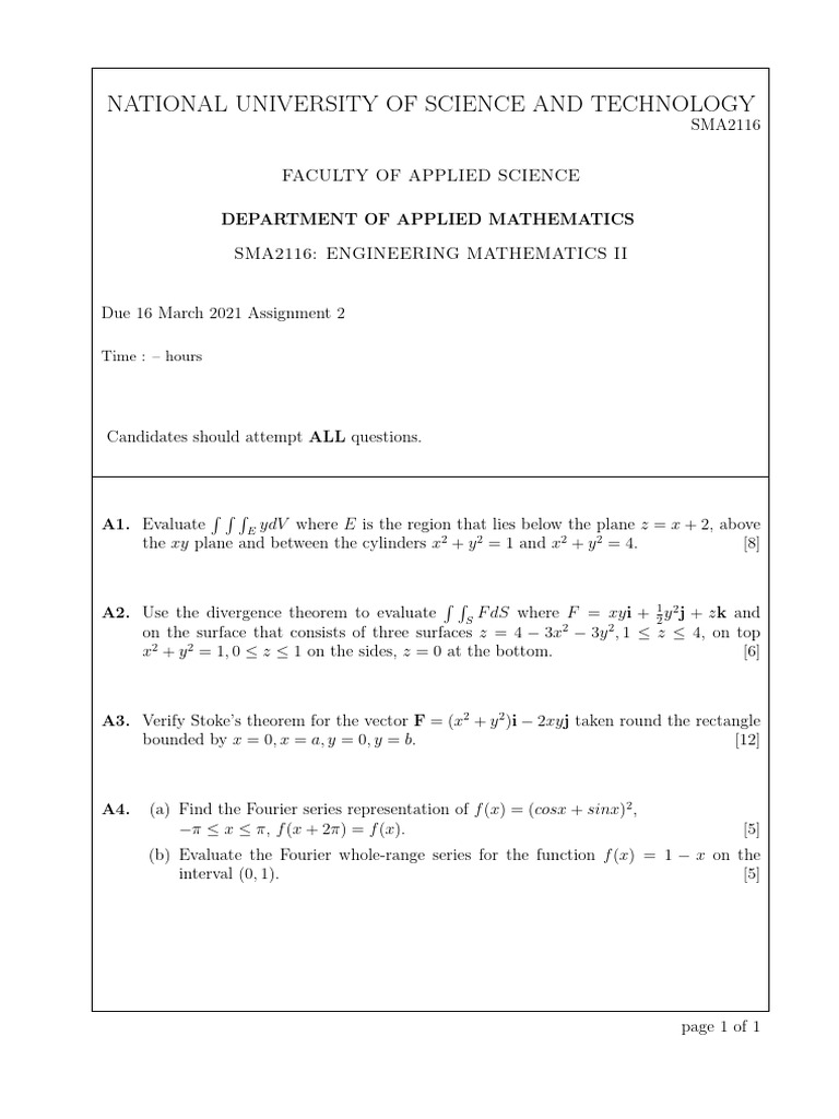 sma2116 Assignment 2 2021 | PDF