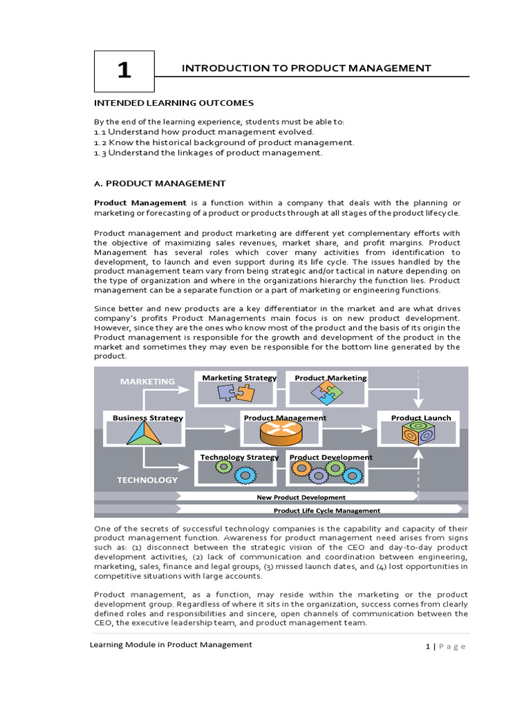 CHAPTER 01 Introduction To Product Management | PDF | Goods | Product ...