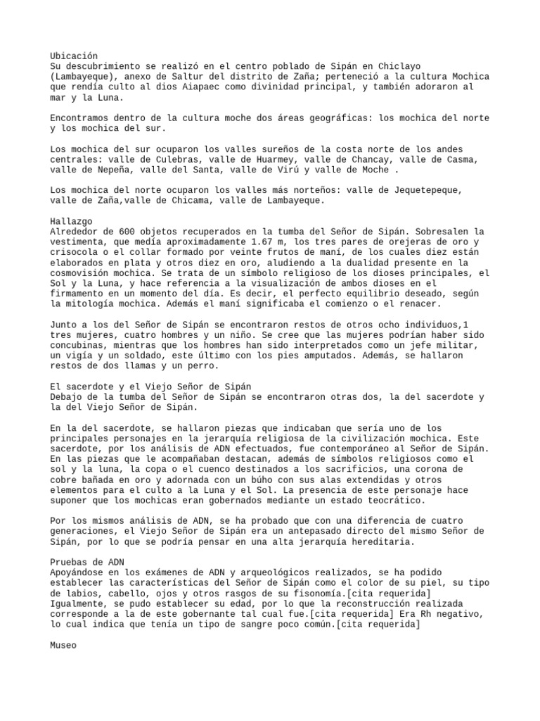 El Señor de Sipàn | PDF | Arqueología