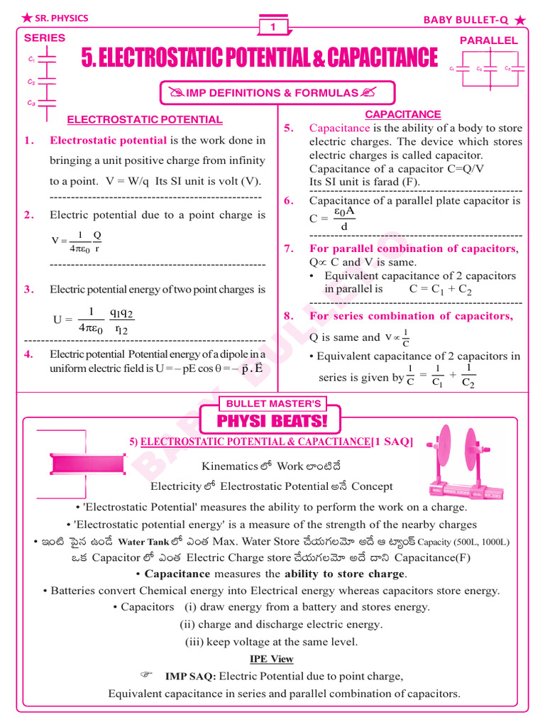 5 Elect - Potential Capacitance | PDF