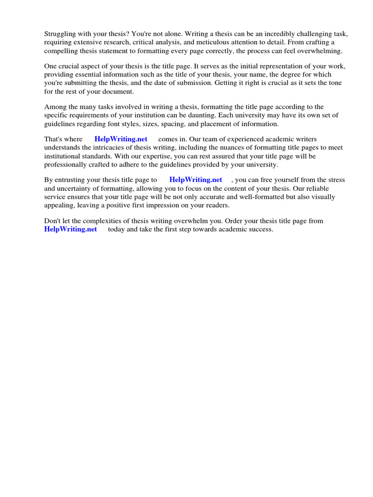 Ucd Thesis Title Page | PDF