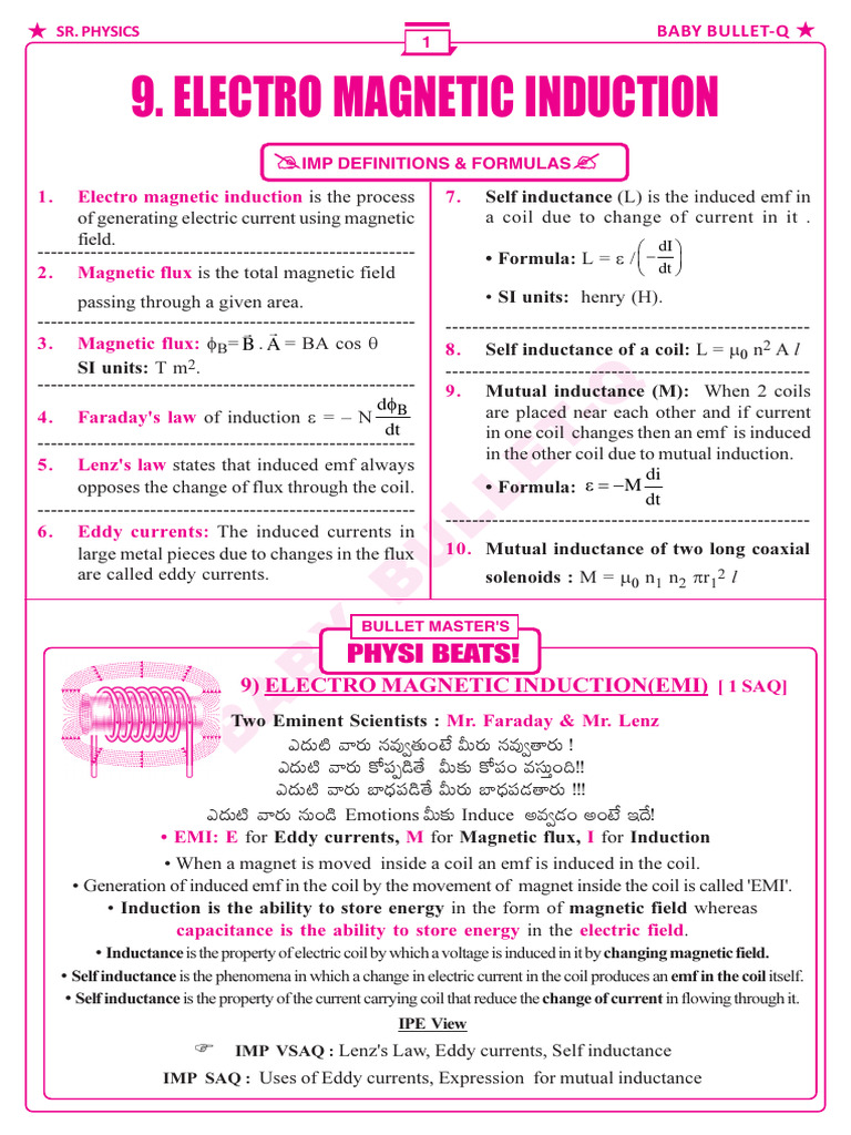 9 Electromagnetic Induction | PDF | Electromagnetic Induction | Inductor