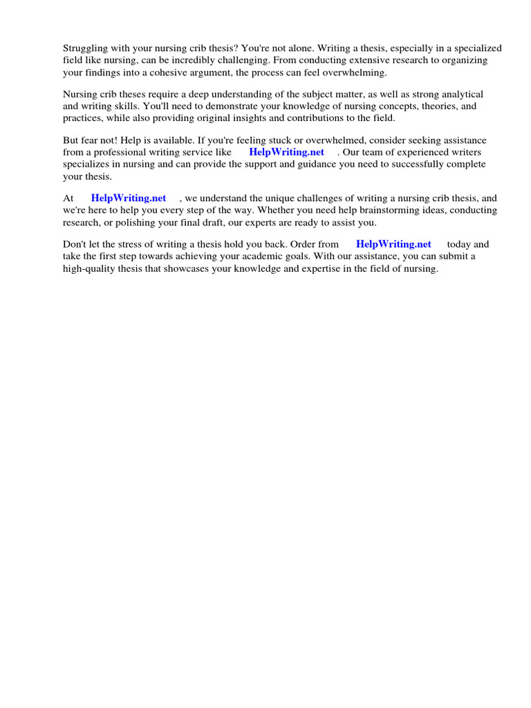 Nursing Crib Thesis | PDF | Preterm Birth | Neonatal Intensive Care Unit