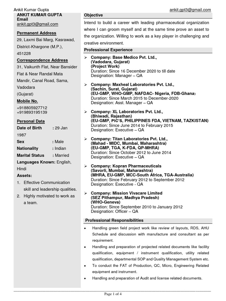 Ankit Gupta CV | PDF | Verification And Validation | Business Ankit Gupta CV | PDF | Verification And Validation | Business