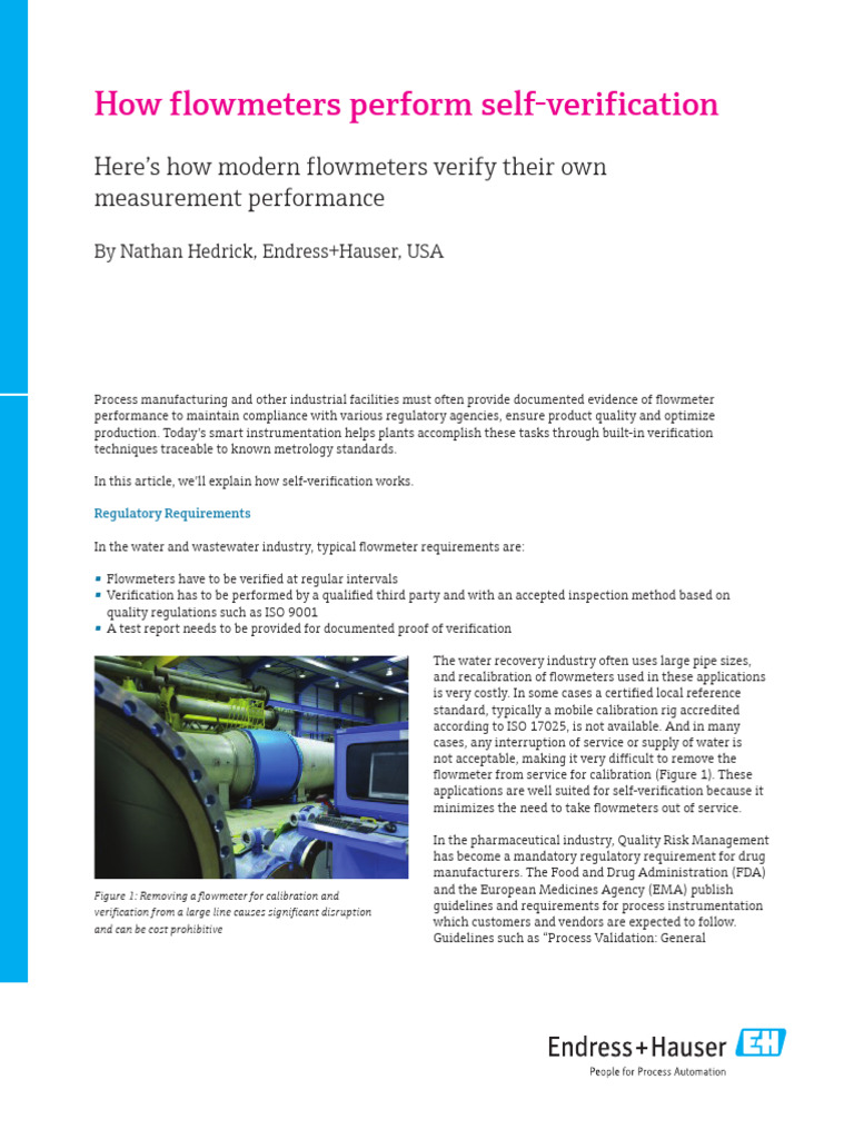 How Flowmeters Perform Self-Verification | PDF | Calibration | Flow ...