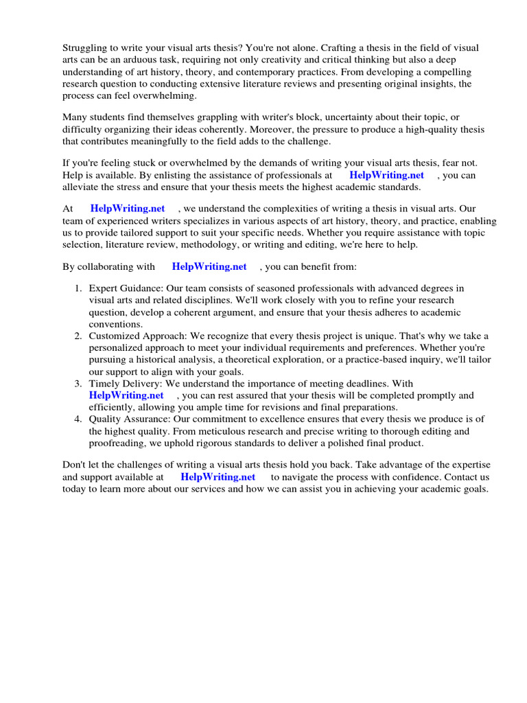 Visual Arts Thesis Ideas | PDF