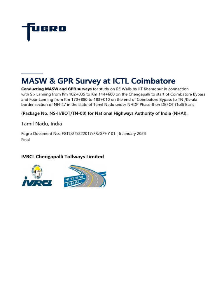 Final MASW and GPR Report For ICTL, Coimbatore Project - 222017 - Rev00 ...
