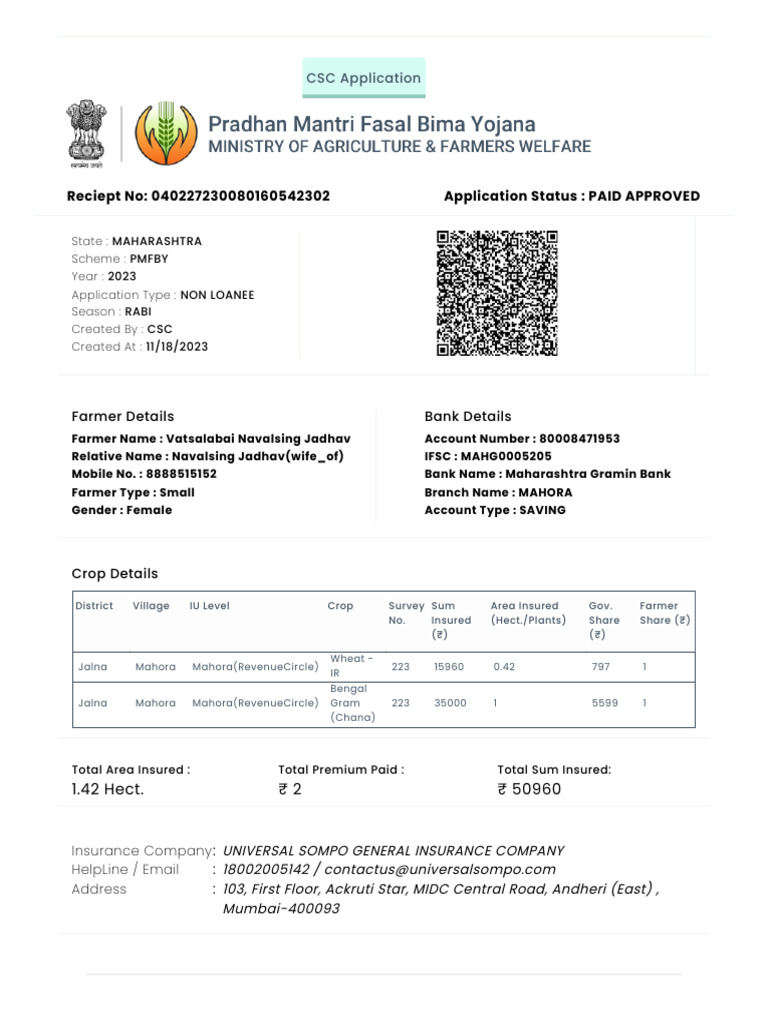 Pradhan Mantri Fasal Bima Yojana - Crop Insurance - PMFBY - Crop ...