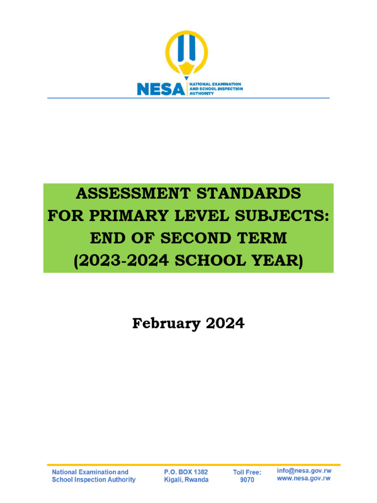 Primary - Assessment Standards T2 - 2023-2024 - Signed | PDF | Learning ...