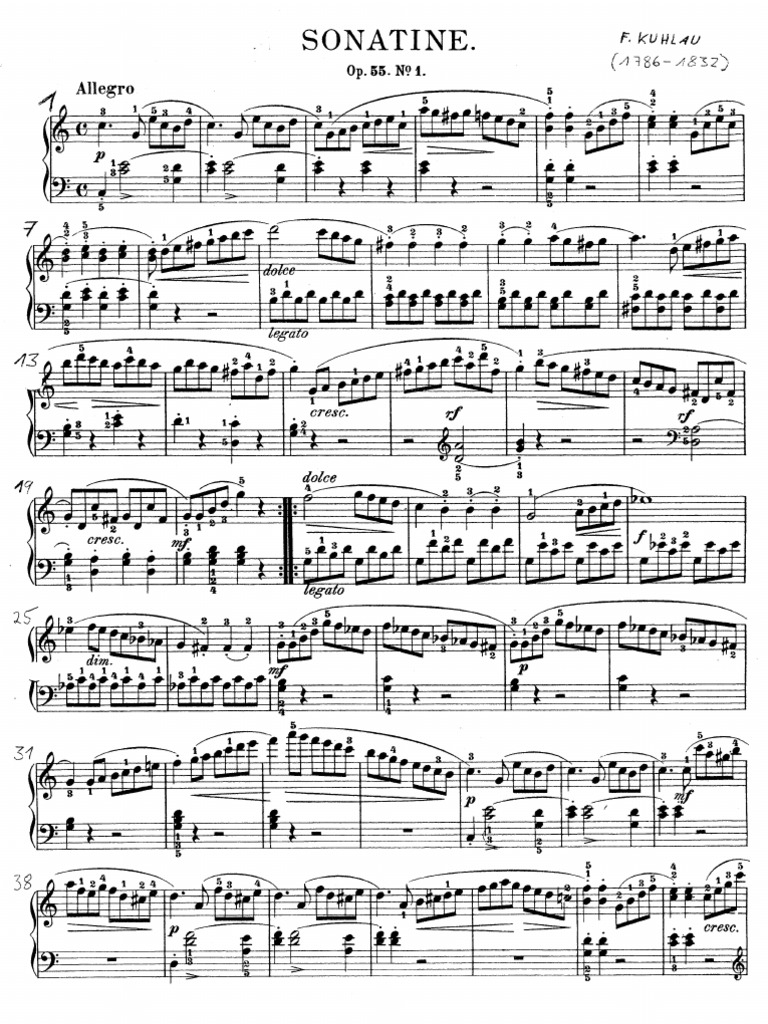 Kuhlau Sonatine Op.55 No.1 | PDF