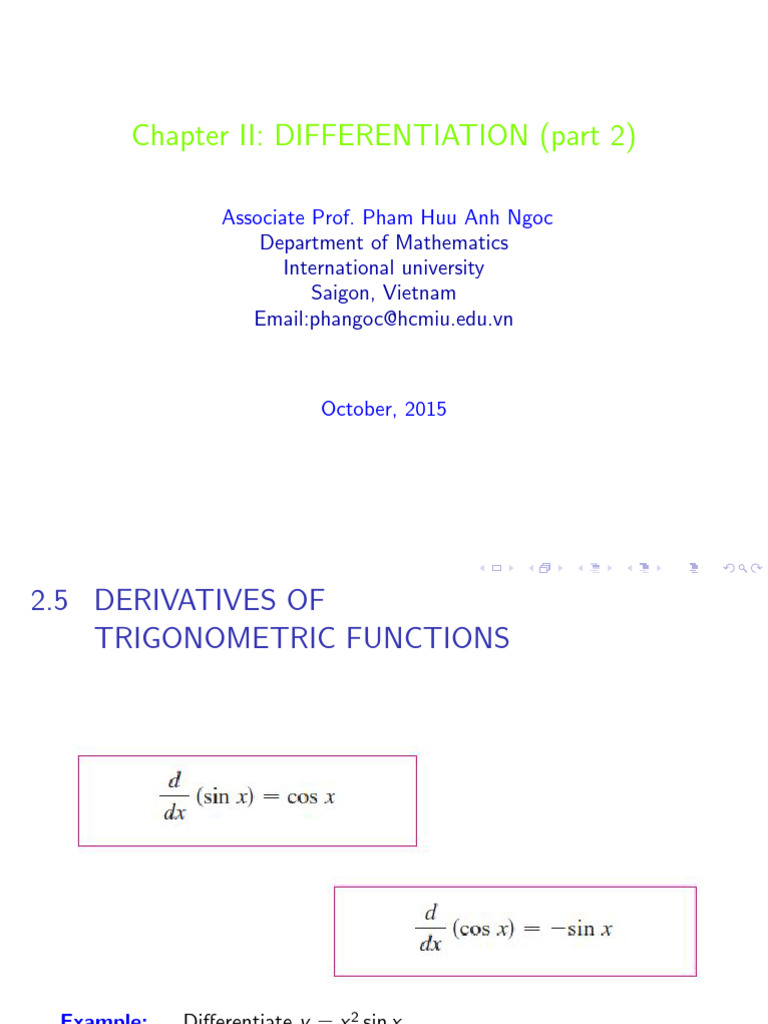 10 2015 Anal1 ch2 Par2 | PDF | Derivative | Trigonometric Functions