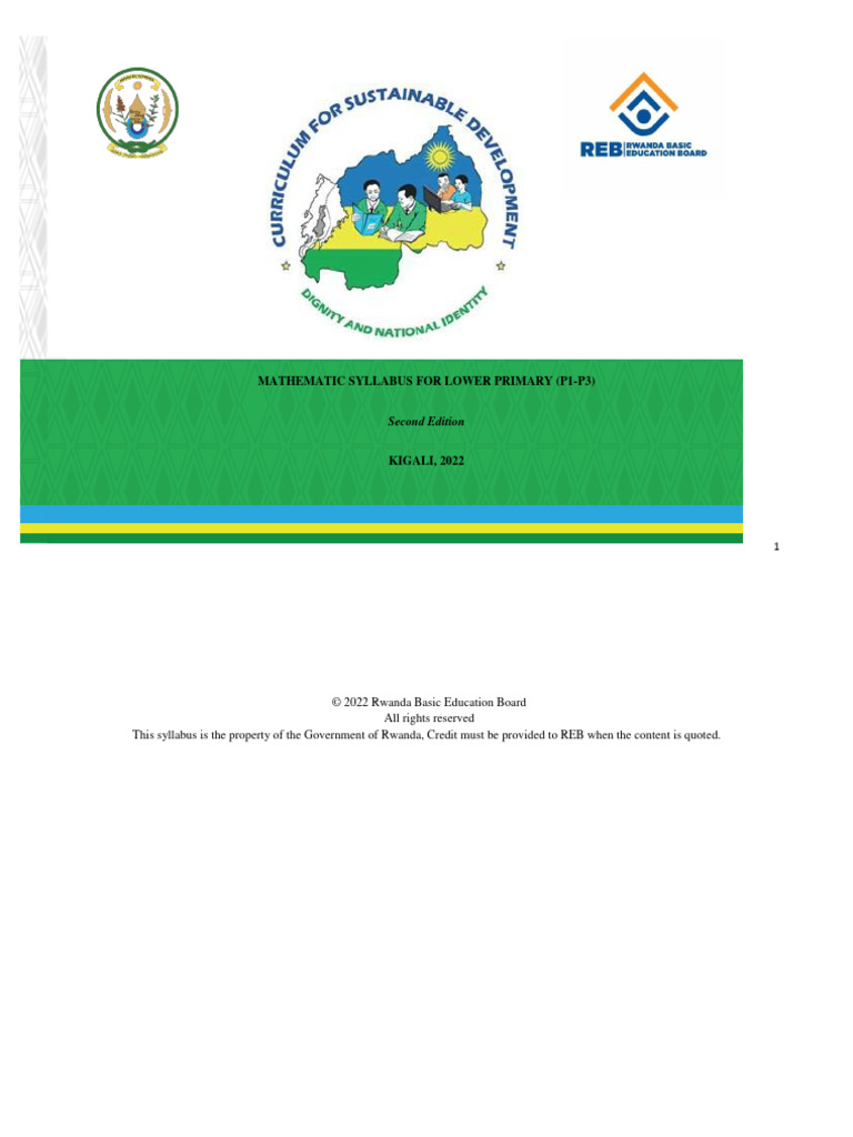 Lower Primary Mathematics Adapted Syllabus 2022 | PDF