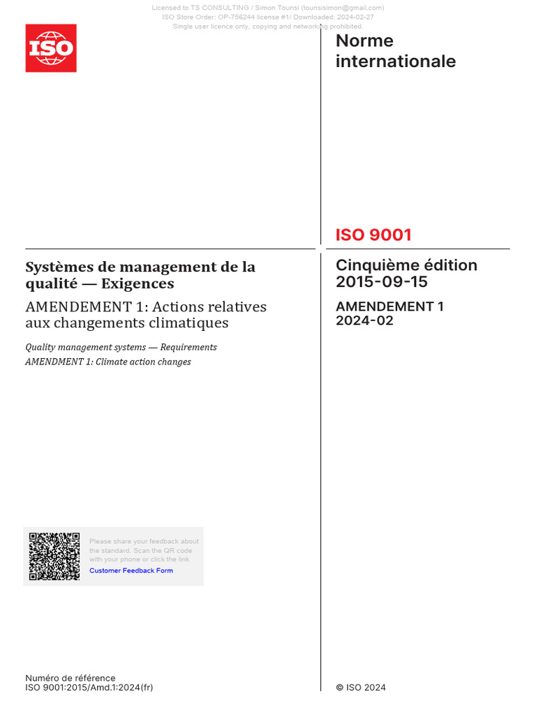 ISO 9001 2015 Amd 1 2024 1709337607 | PDF
