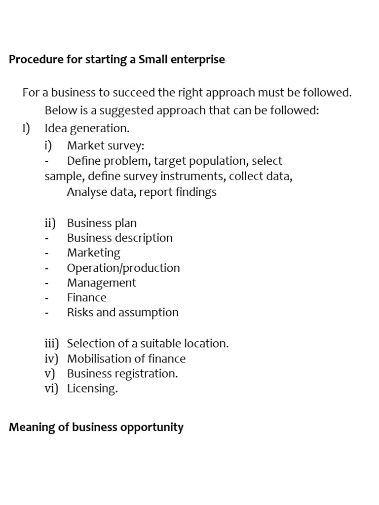 Starting a Small Enterprise: Key Steps | PDF | Entrepreneurship | Business