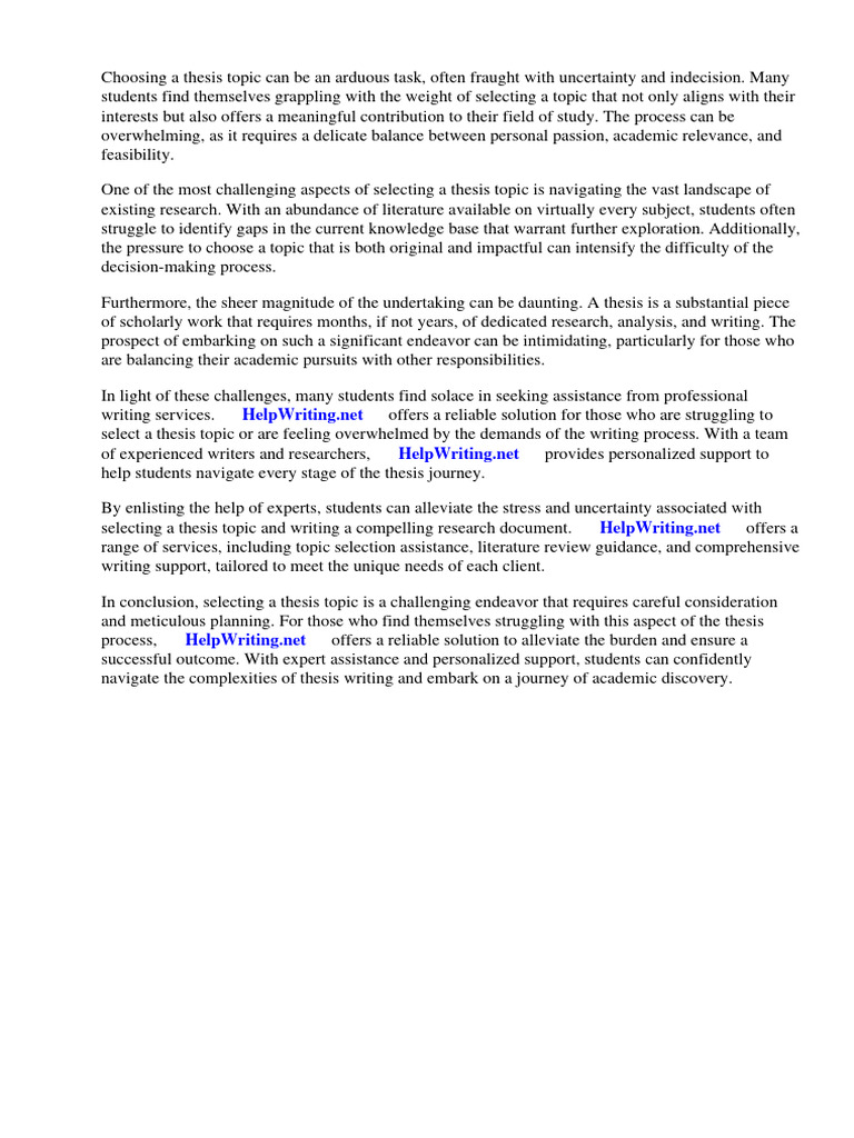 How We Select Thesis Topic | PDF | Thesis | Interest