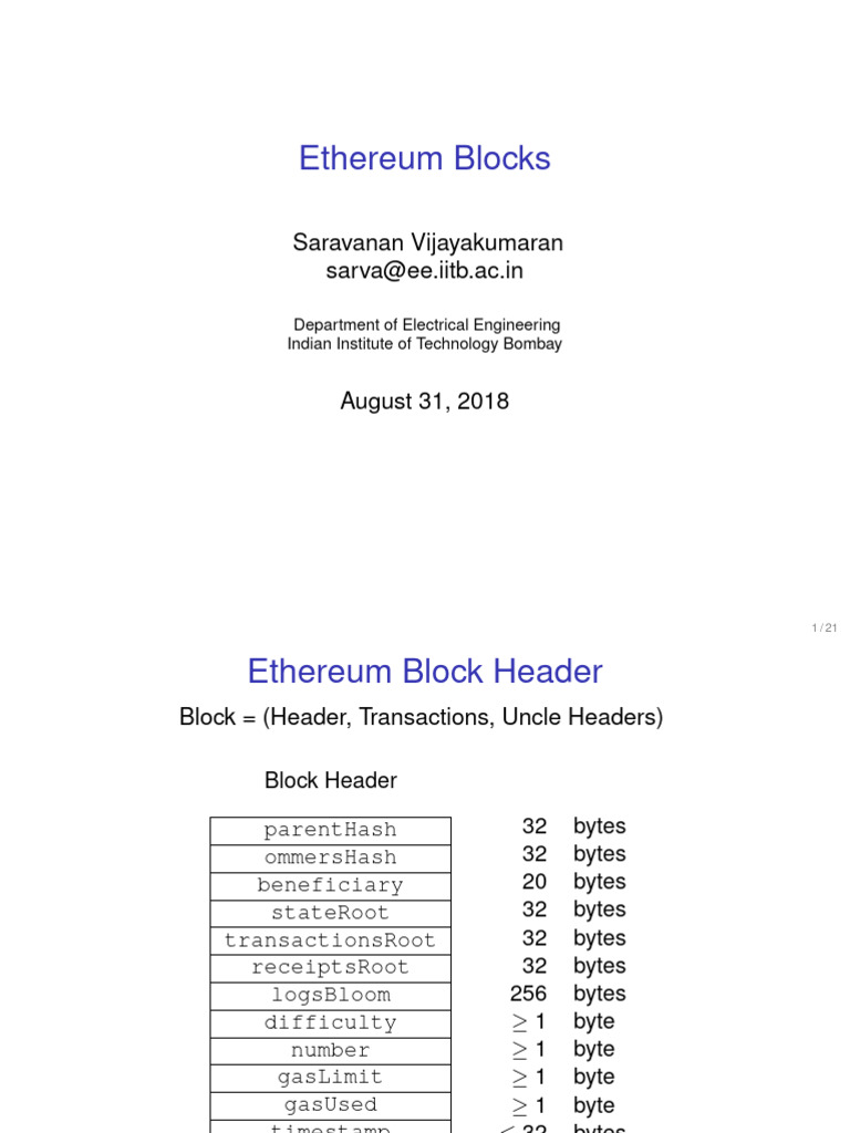 Ethereum Blocks | PDF