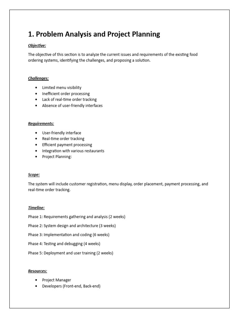 Problem Analysis and Project Planning: Objective | PDF | Usability ...