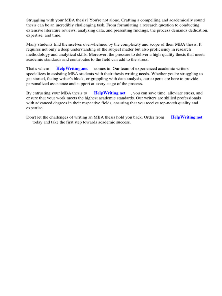 Mba Thesis Title Sample | PDF | Leadership | Thesis