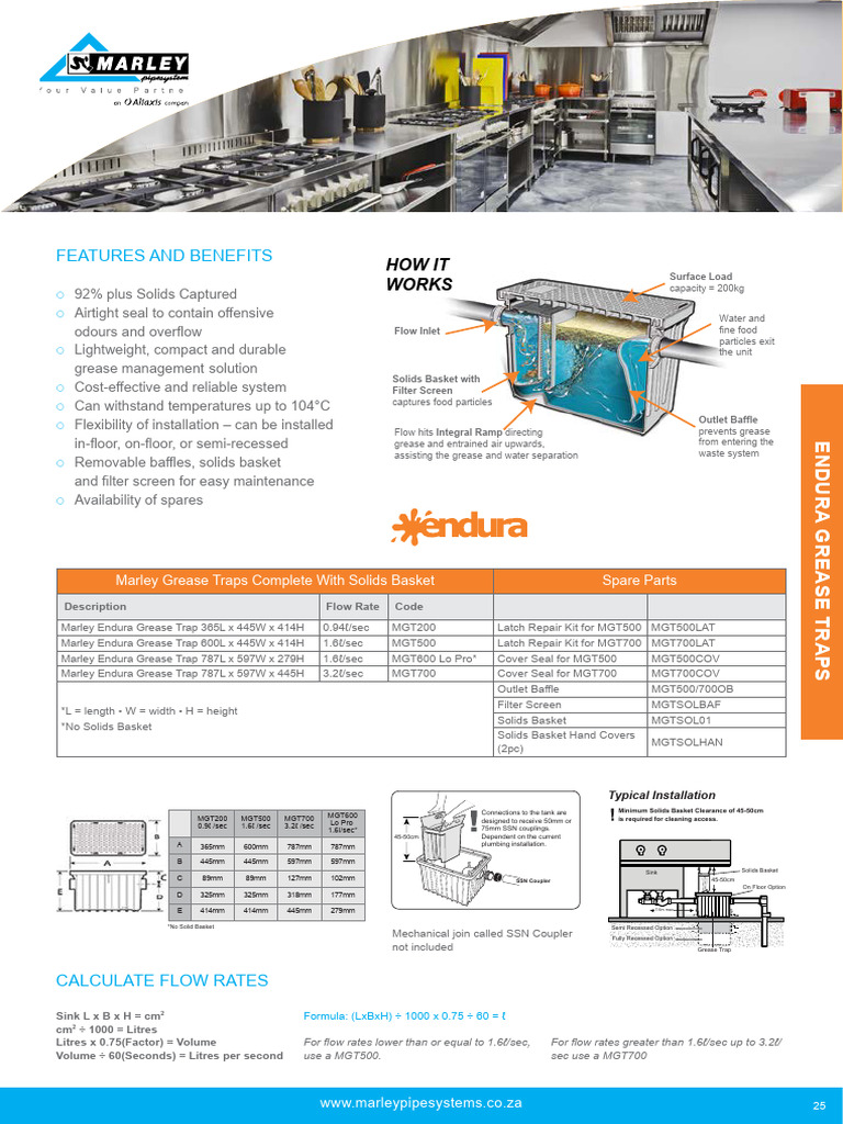 Marley Product Catalogue Brochure Grease Traps | PDF | Filtration ...