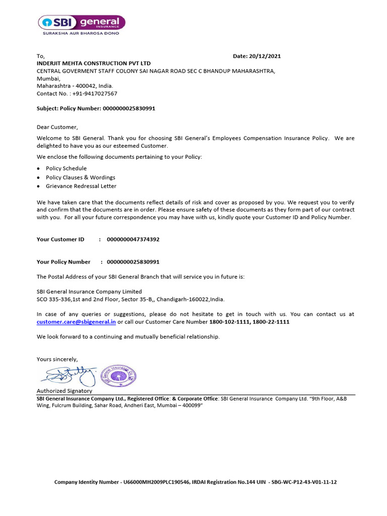 Worker's Compensation Policy | PDF | Indemnity | Employment