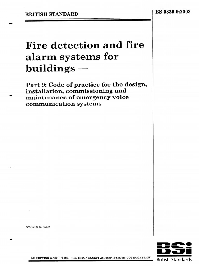 BS 5839 - 9 Emergency Voice Communication Systems - Scan | PDF ...