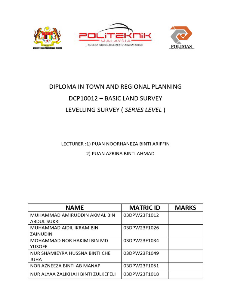 Lab Report 1 Levelling | PDF | Surveying | Metrology