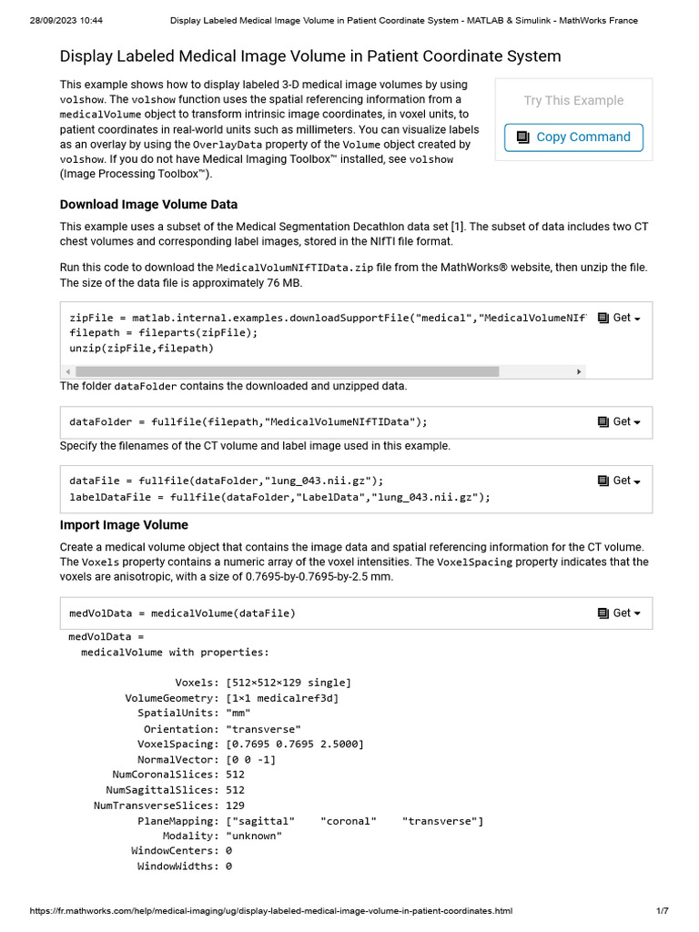 Display Labeled Medical Image Volume in Patient Coordinate System ...