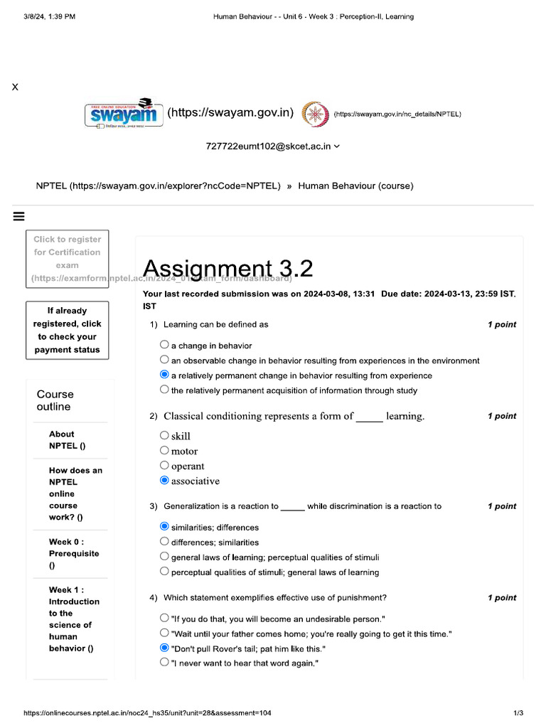 NPTEL WEEK 3 ASSIGNMENT 3.2 ANSWER | PDF