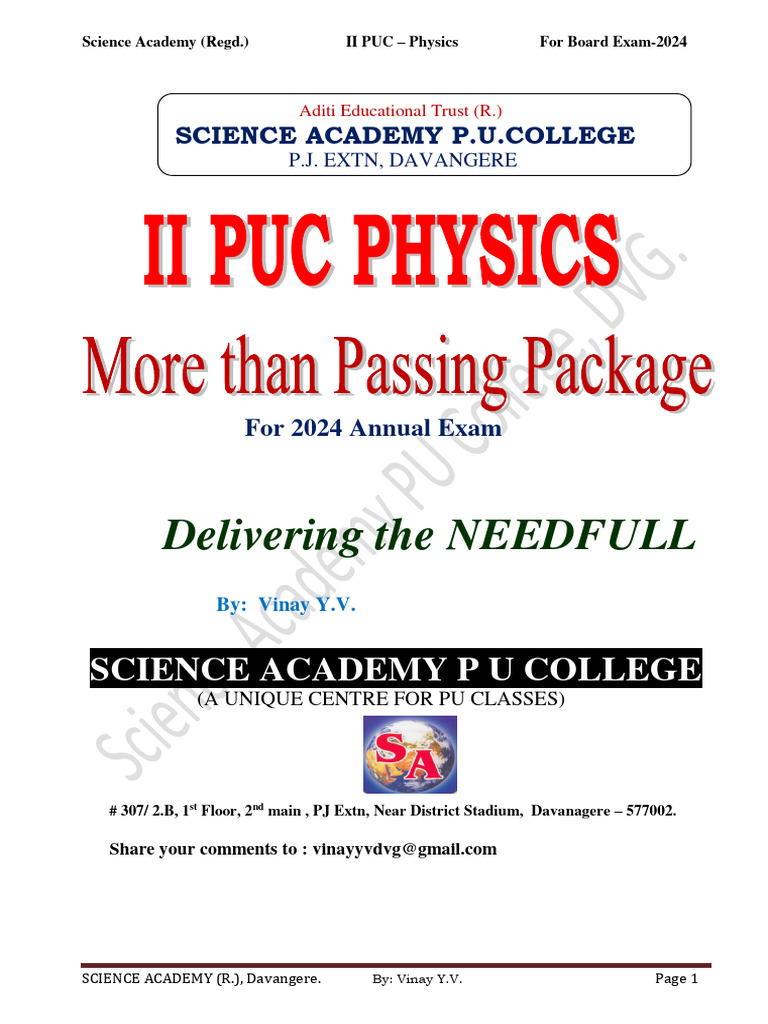Physics Passing Package for 2024 | PDF