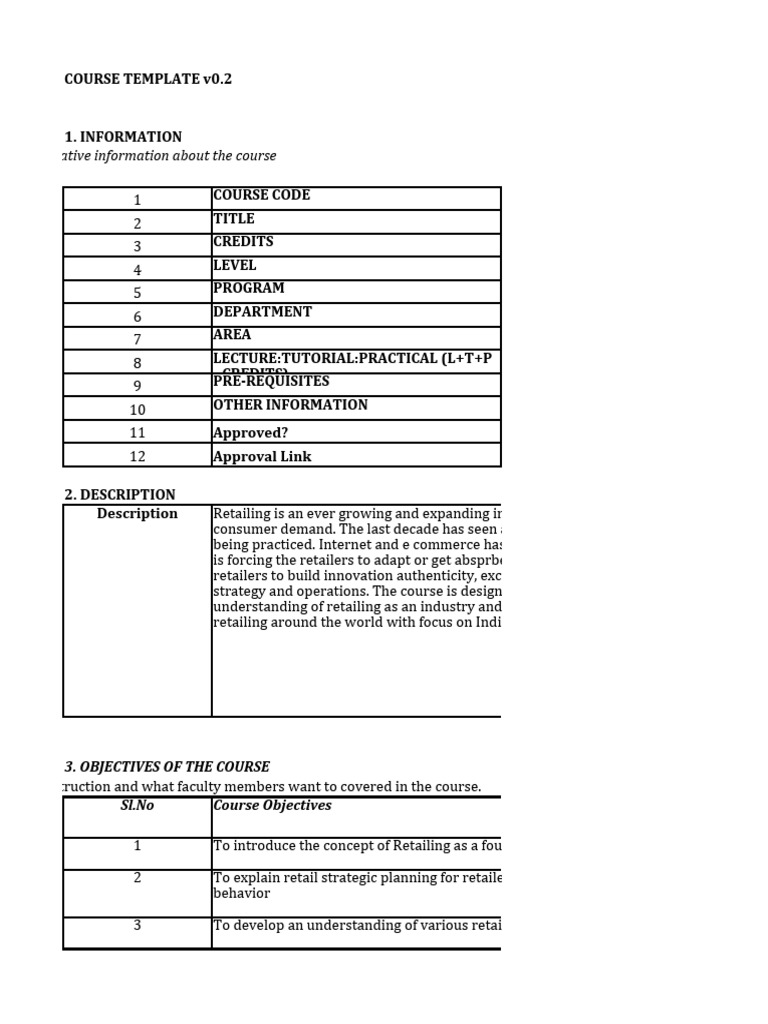 Course Outline For MKTG305 (Retail Management) | PDF | Retail | E Commerce