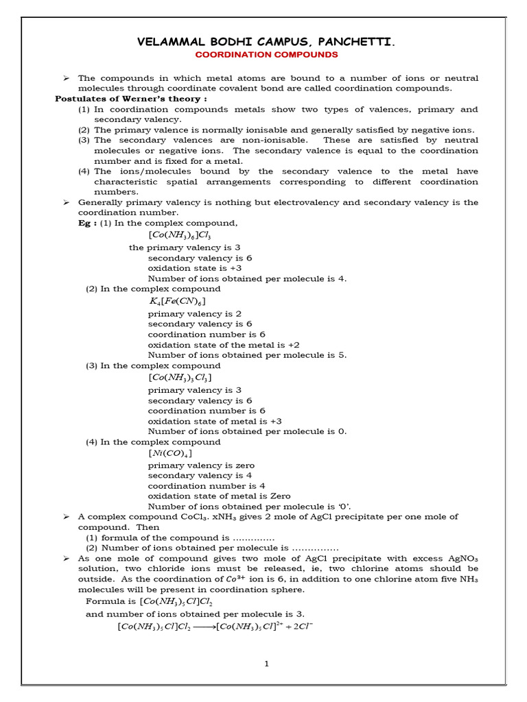 6. COORDINATION COMPOUNDS | PDF | Coordination Complex | Ligand