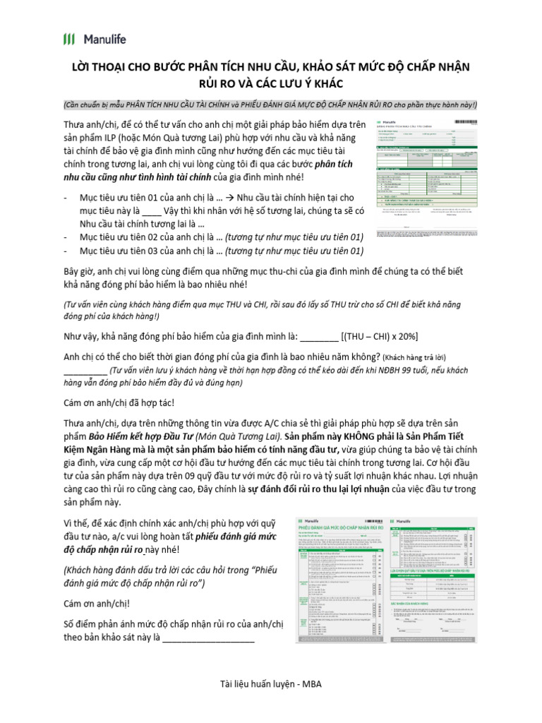 Lời thoại mẫu FNA & RPQs | PDF