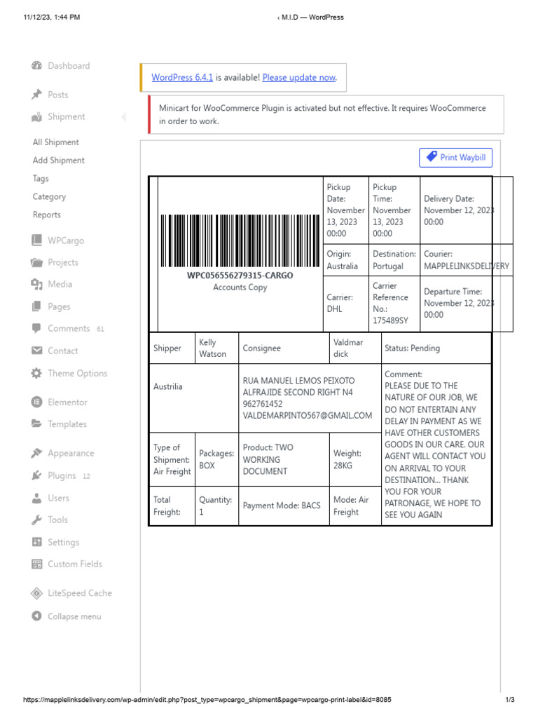 HHHHH | PDF | Cargo | Courier