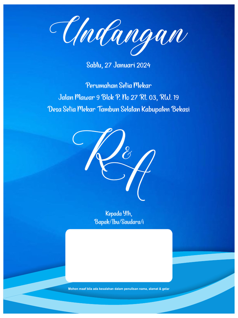 Undangan Ratu & Aditya | PDF