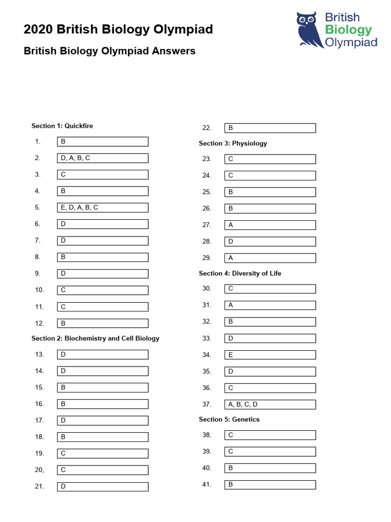 2020 BBO Answers | PDF