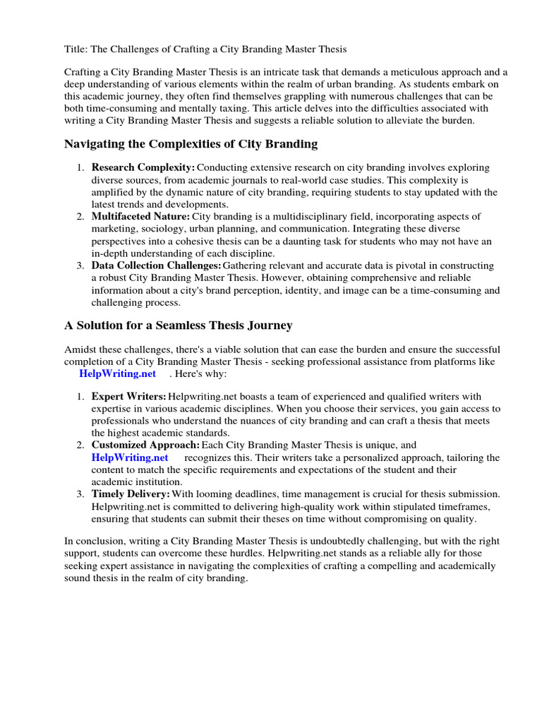 City Branding Master Thesis | PDF | Brand | Berlin